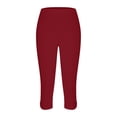 Ankola Trendy Capri Leggings for Women Solid Color High Waisted Yoga ...