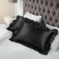 Unique Bargains Satin Ruffle Envelope Closure Pillowcases Set of 2 ...