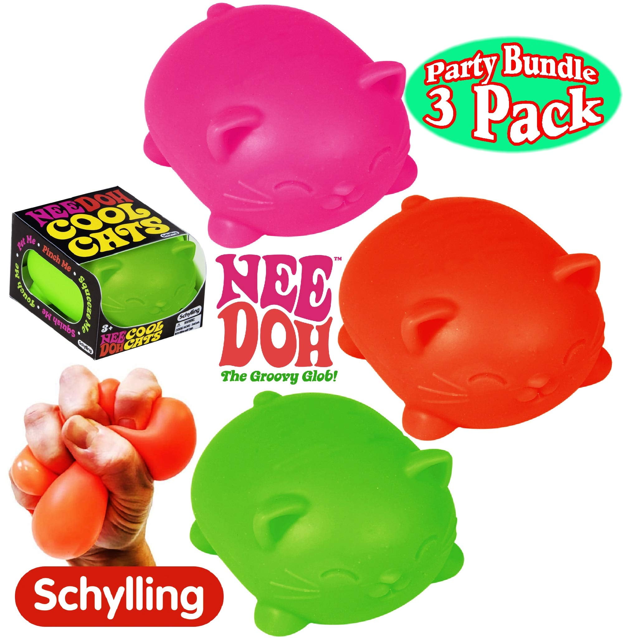 Schylling Needoh Cool Cats The Groovy Glob Squishy Squeezy Stretchy