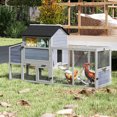 Portable Mobile Chicken Coop with Nesting Box, Sleeping Room, Run ...