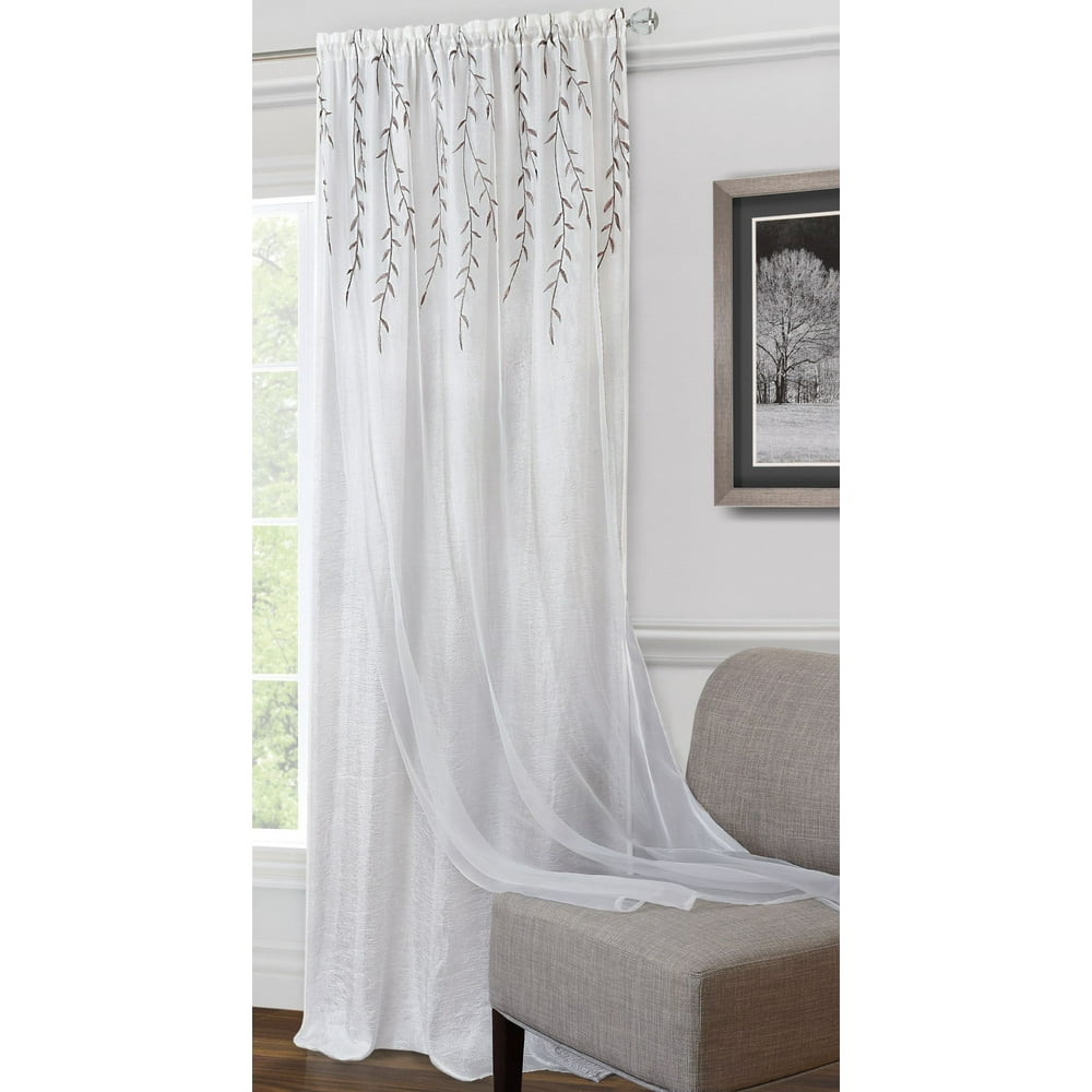 Traditional Elegance Willow Rod Pocket Window Curtain Panel - 42x84 ...