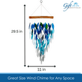 Blue Handworks Glass Wind Chime Deluxe Ocean Waterfall Wind Chimes for ...
