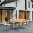 4 Pack Chairs, Indoor Outdoor PP Plastic Seat & Sturdy Metal Legs, for ...