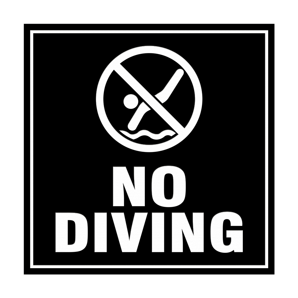Square No Diving Sign (Black) - Small - Walmart.com