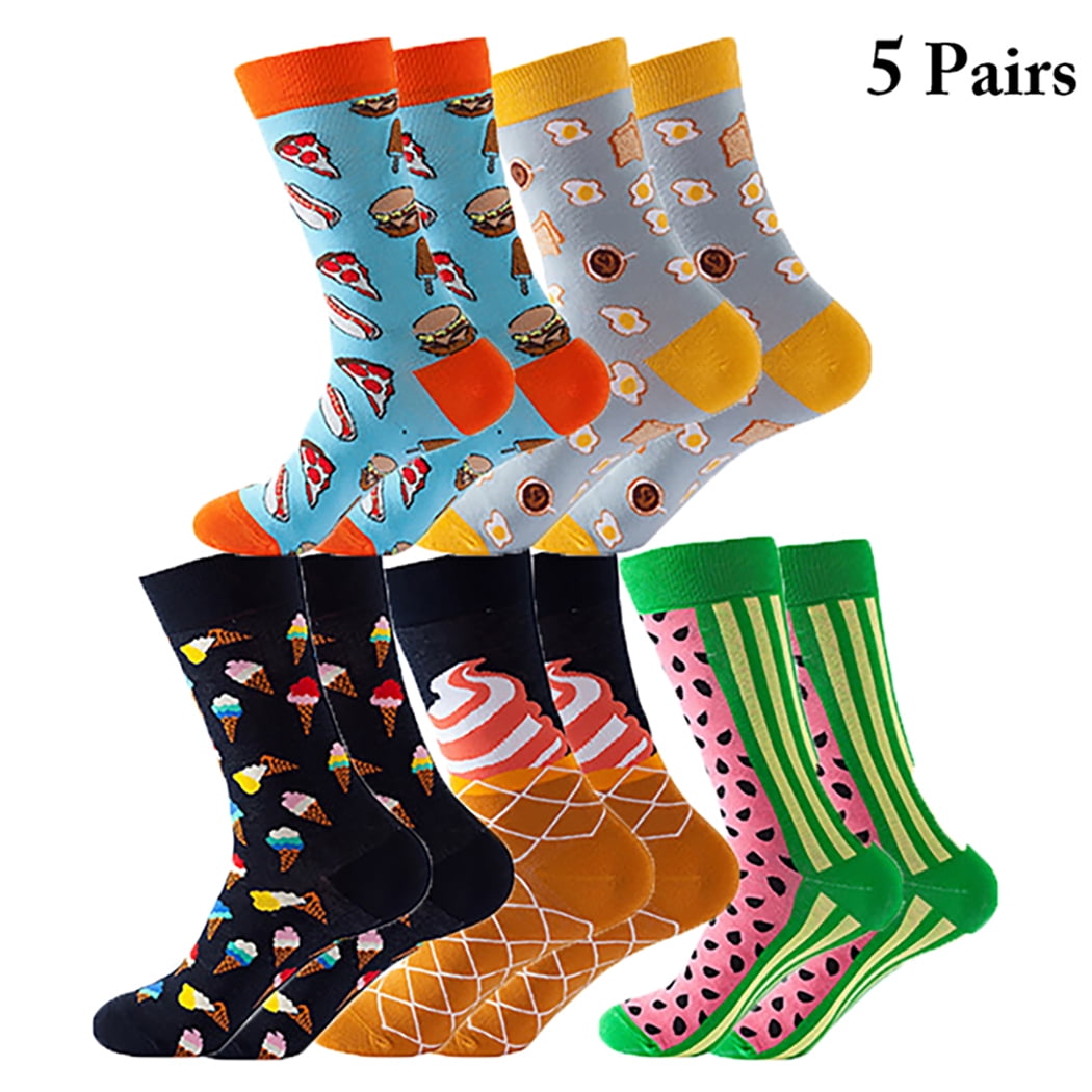 Mo Brand Women Socks Funny Fashion 5 Pairs Cotton Silly Printed Funky Socks Novelty Socks Other