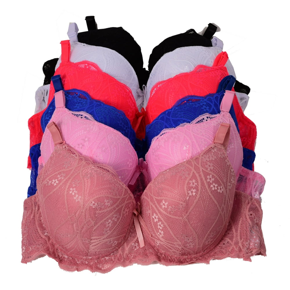 Pink Women Bras 6 Pack Of Bra B Cup C Cup Size 34b 6667 Walmart