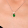 Gem Stone King 14K White Gold Green Created Emerald and Lab Grown ...