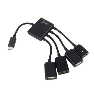 Micro USB OTG 4 Port Hub Power Charging Adapter Cable Supports OTG Hot ...