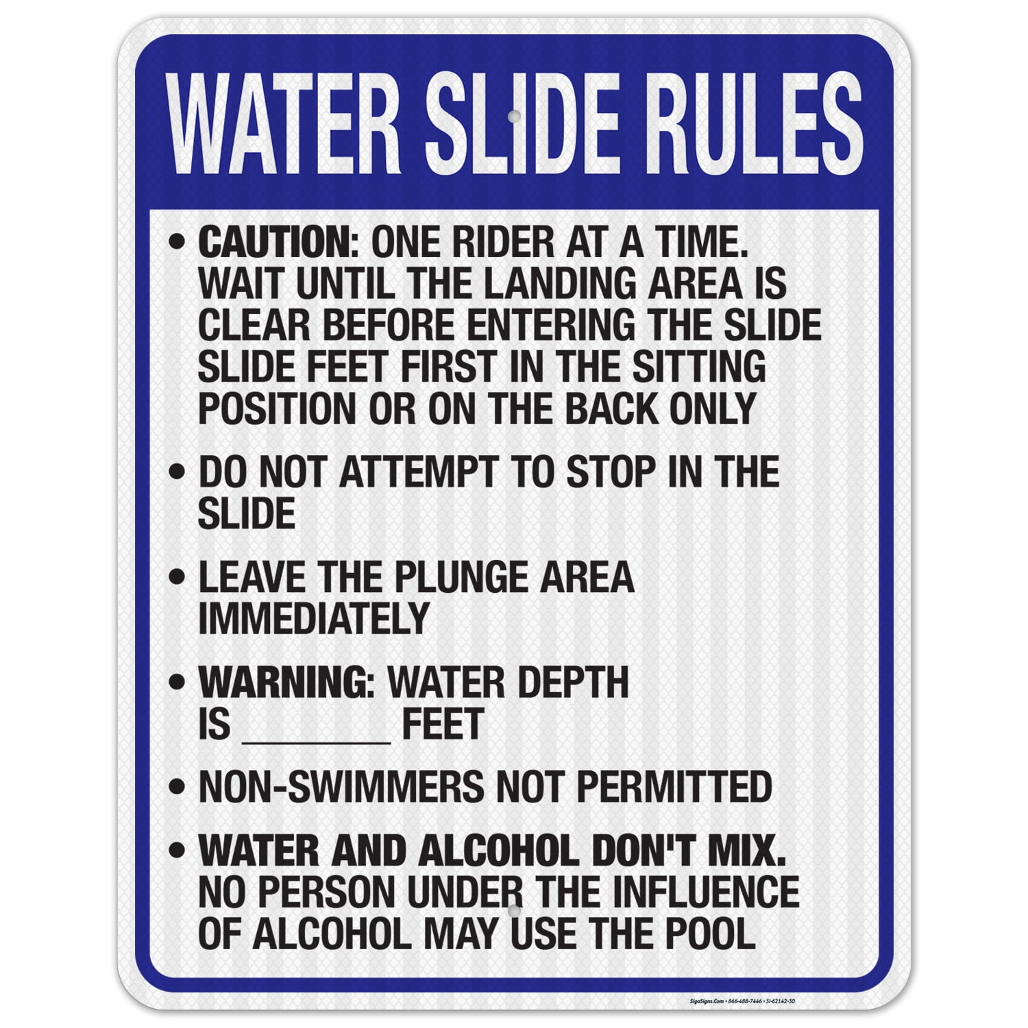 Oregon Water Slide Rules Sign, Complies With State Of Oregon Pool ...