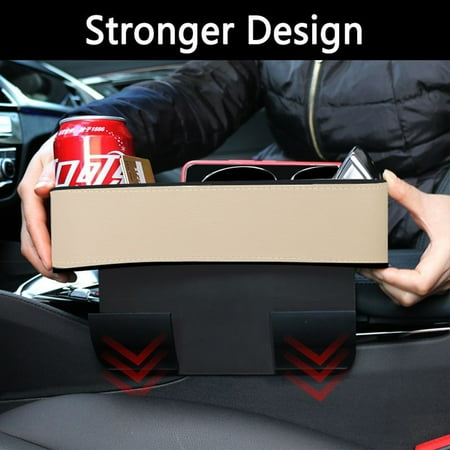 Car Seat Storage Box Leather Car Console Side Organizer Seat Gap Filler ...