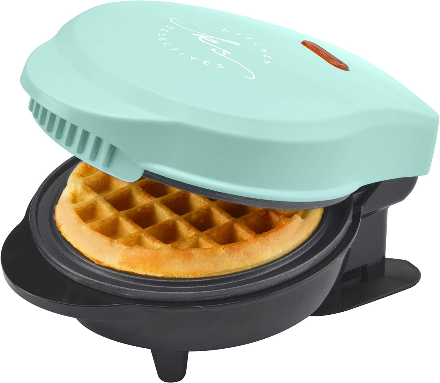 Kitchen Selectives Round Mini Waffle Maker 4" Mint Green - Walmart.com