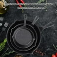 RAINBEAN Pre-Seasoned Cast Iron Skillet 3 Piece Set, Cast Iron Skillet ...