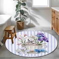 Cup Rabbit Area Rugs 3.3ft Easter Watercolor Tea Cup Bunny Floral ...