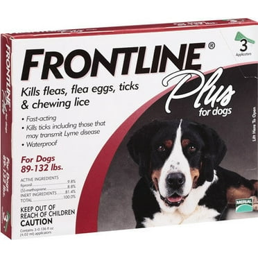 FRONTLINE Plus Topical Liquid Drops Flea & Tick Prevention for Dogs ...