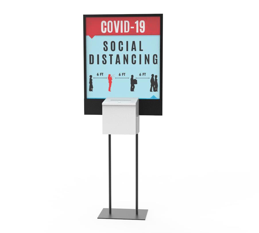 FixtureDisplays® Poster Stand Social Distancing Signage with Donation ...
