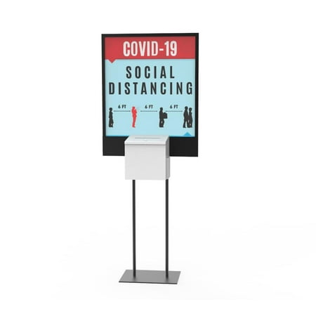 FixtureDisplays® Poster Stand Social Distancing Signage with Donation ...