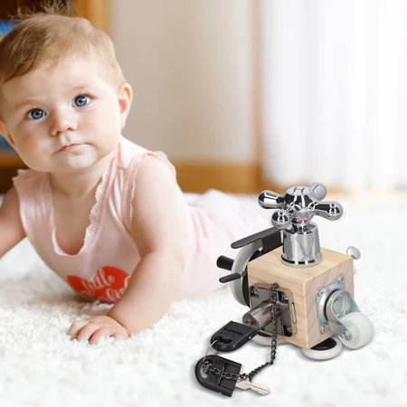 Wooden Sensory Box Toy, Switch Function Hexahedron Toy Brain Training ...