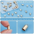30pcs 201 Stainless Steel Cord Ends End Caps Column Real 24K golden ...