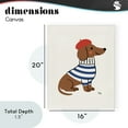 French Dachshund in Beret Canvas Wall Art, design by Jessica Beck ...