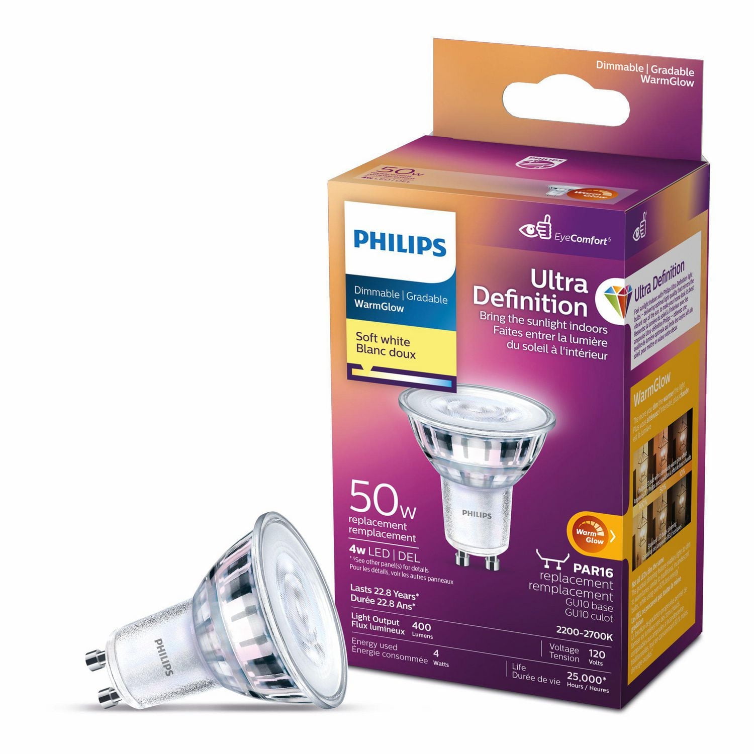 Click here for Philips 4w (50w) Mr16 Gu10 Base Soft White Warm Gl... prices