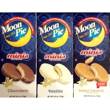 Moon Pie Mini Variety Pack - Chocolate, Banana, Vanilla Cream Pies Set ...