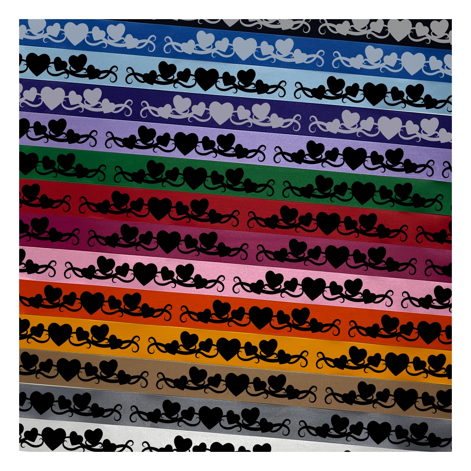 Swirly Heart Border Satin Ribbon for Gift Wrapping Bows Craft DIY ...