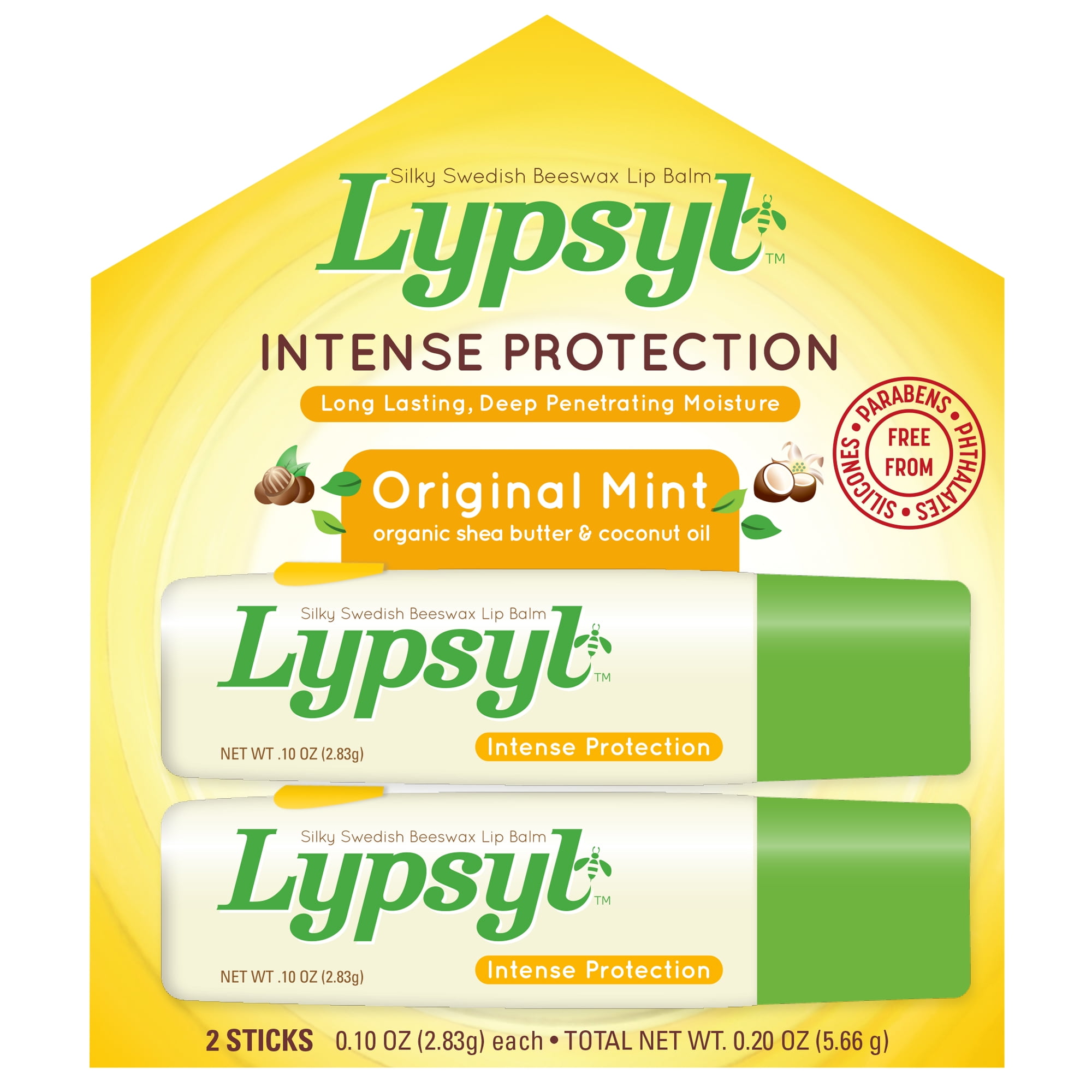 Lypsyl Intense Protection Lip Balm Original Mint, .10 oz (Pack of 2 ...