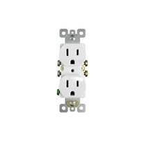 Hyper Tough Duplex 15 Amp 125-Volt Self Grounding Outlet, White ...
