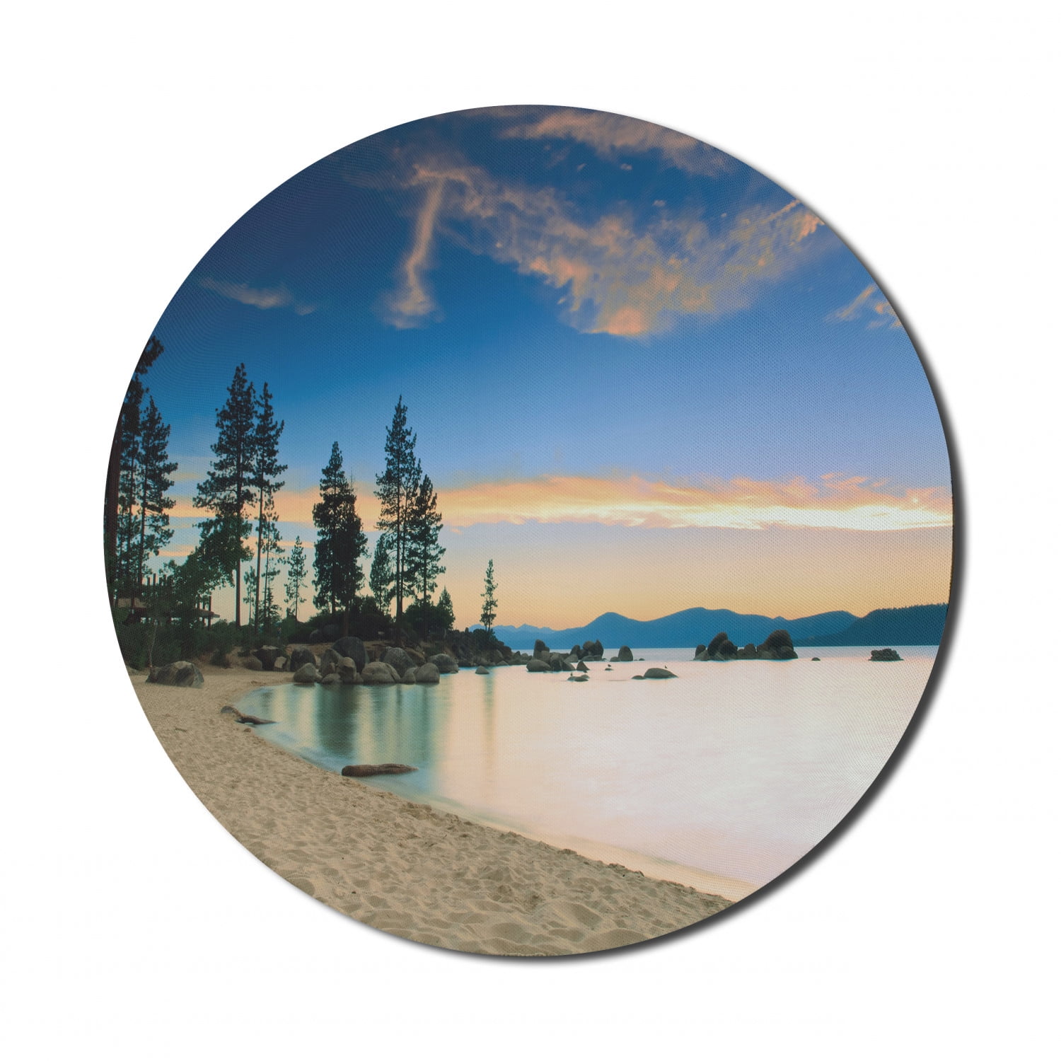 Landscape Mouse Pad for Computers, Paradise Beach with Trees at the ...