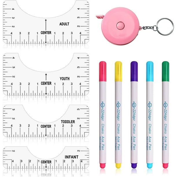 10 Pieces T Shirt Alignment Ruler Tools Include 4 Pieces Transparent ...