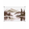 Abstract Mountain Sun Shade Sail 12'X16' Fog Brown Lake Landscape ...