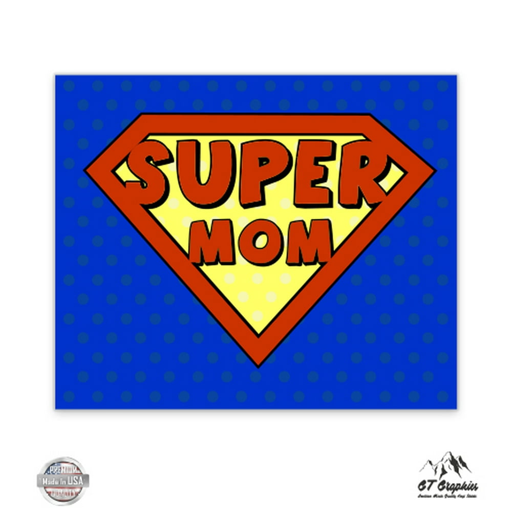 Super Mom Label - 3" Vinyl Sticker - For Car Laptop I-Pad Phone Helmet ...