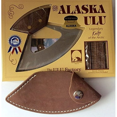Alaskan Inupiat Style Walnut Ulu Knife with Pipeline Etched Blade ...
