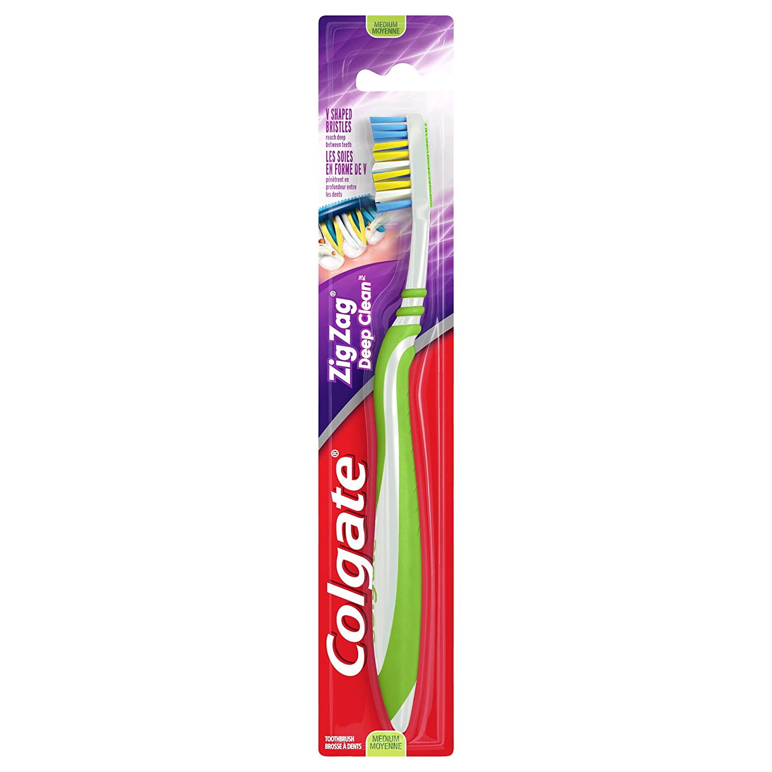 Colgate Wave Zig Zag Deep Clean Full Head Medium Toothbrush, 1 Ea, 3 ...