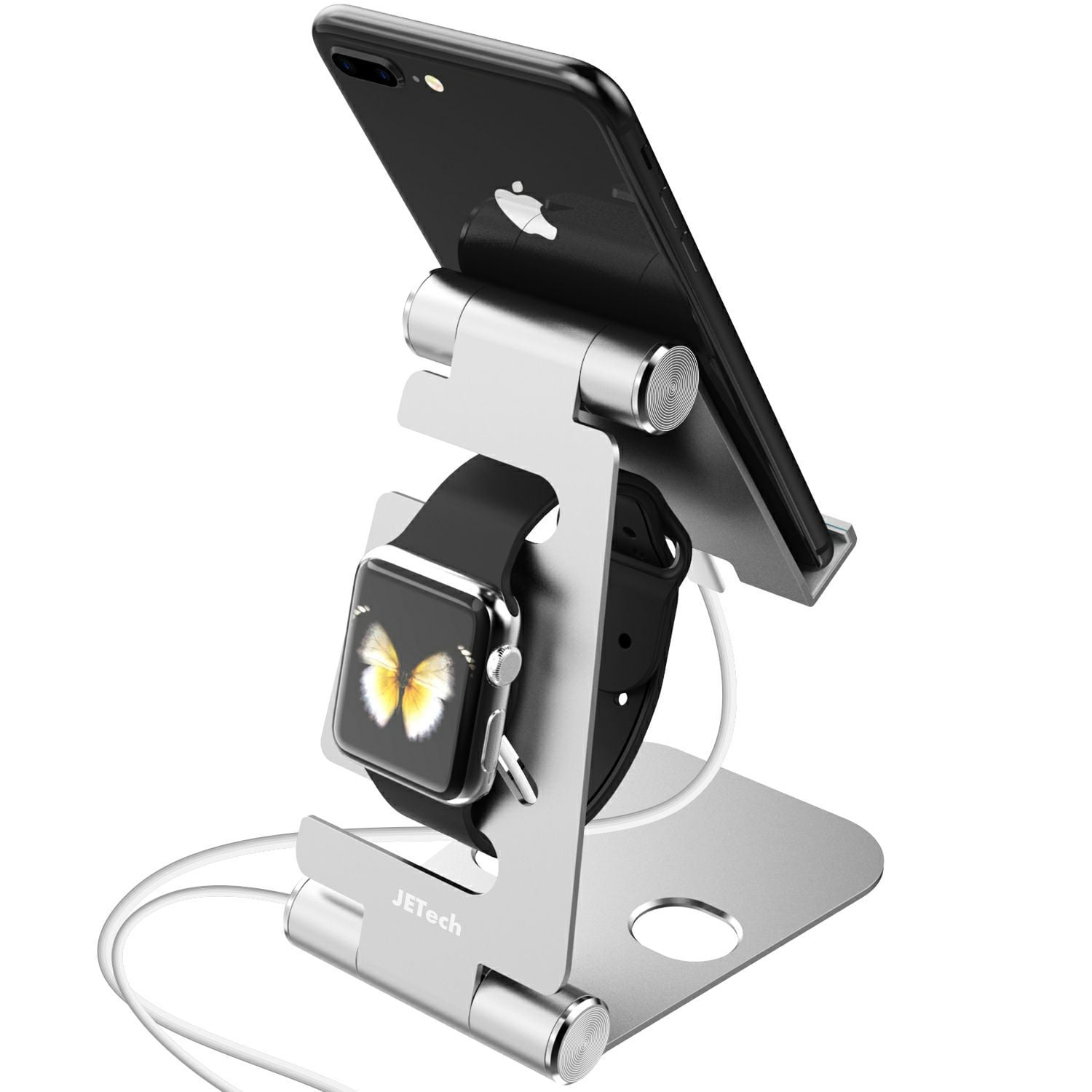 JETech 2-in-1 Alluminum Stand forphones and Apple Watch, Foldable ...