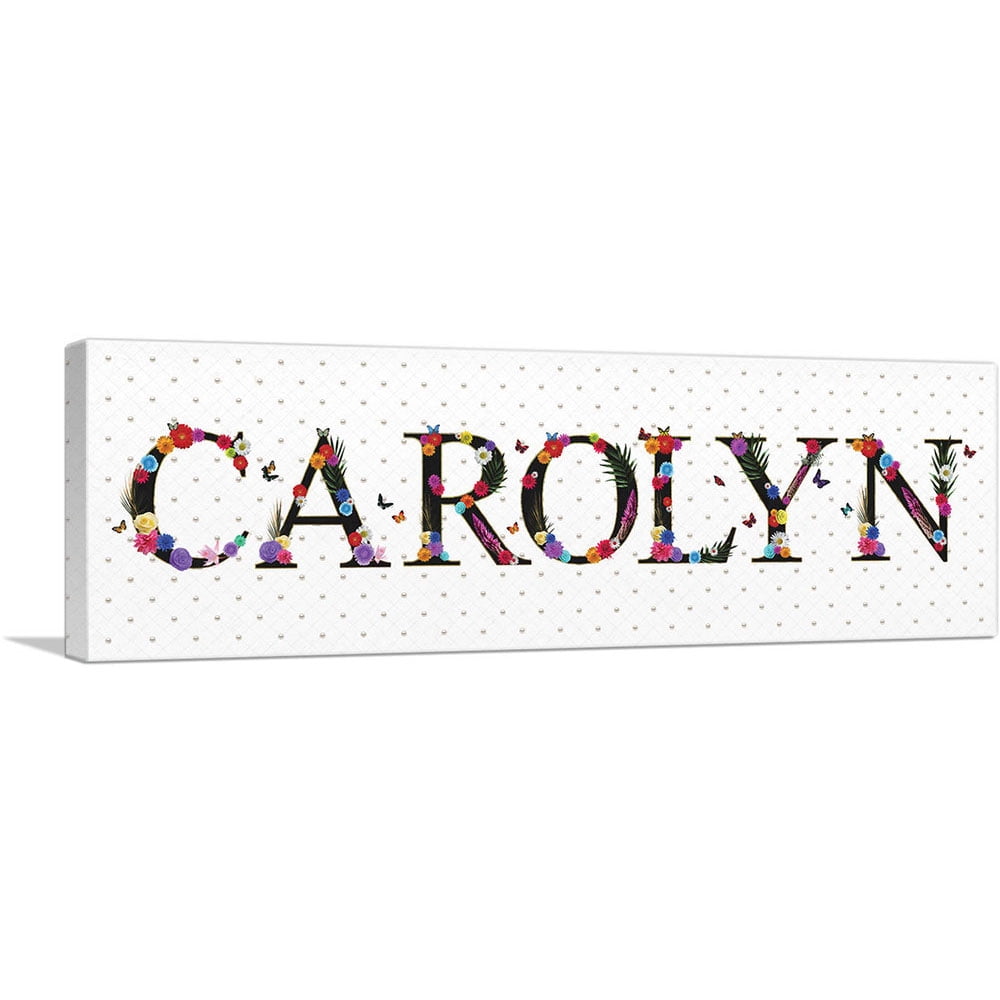 ARTCANVAS CAROLYN Girls Name Room Decor Canvas Art Print - Size: 60" x ...