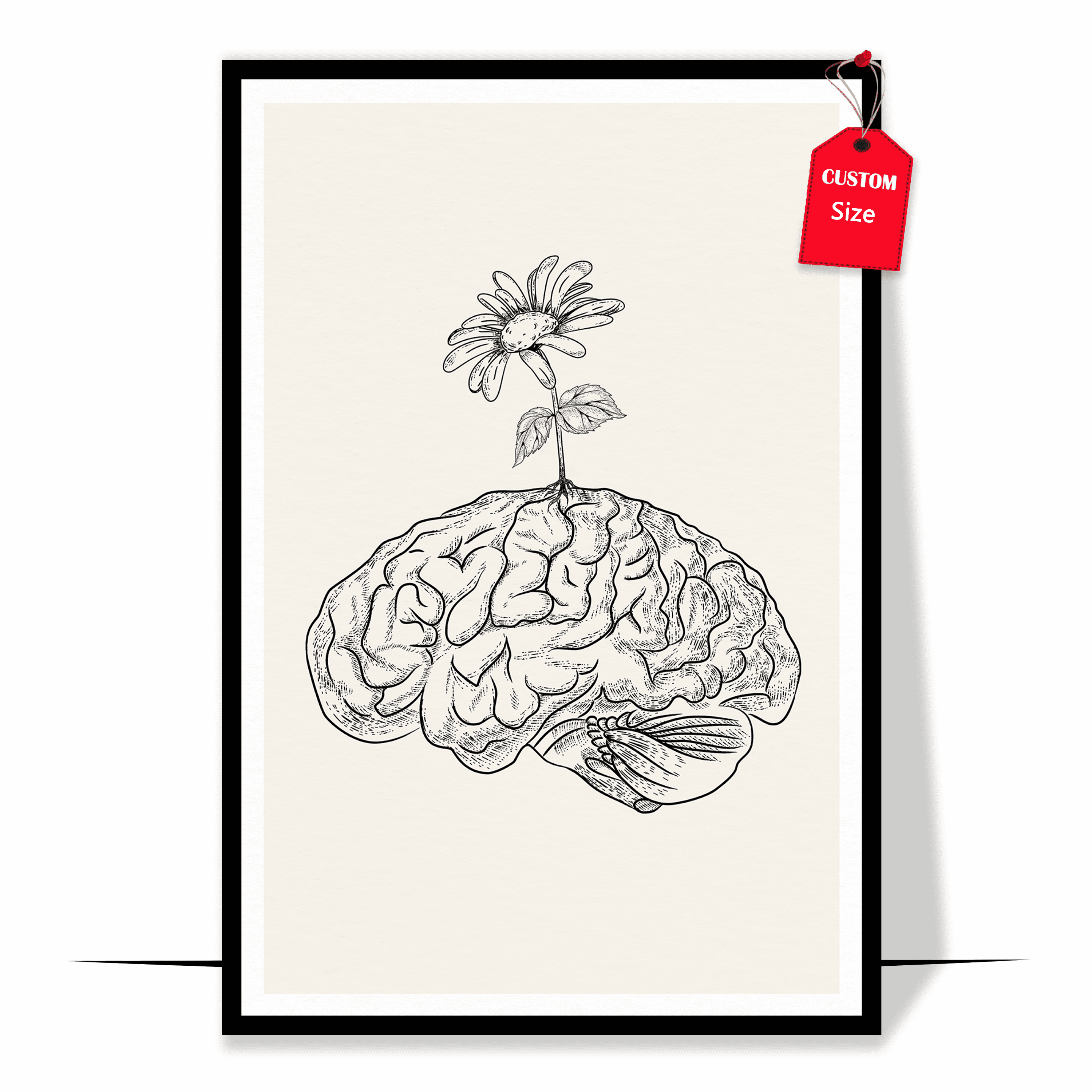 LOLUIS Brain Bloom Poster, Brain Anatomy Poster Psychology, Mental ...