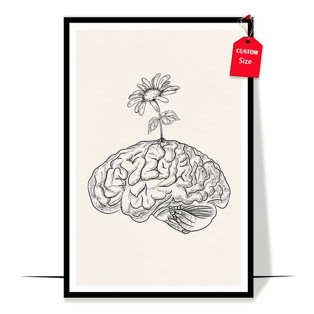 LOLUIS Brain Bloom Poster, Brain Anatomy Poster Psychology, Mental ...