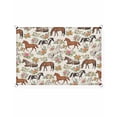 Brown Horses Animal Sun Shade Sail 12'X16' Orange Pink Flower Roses ...