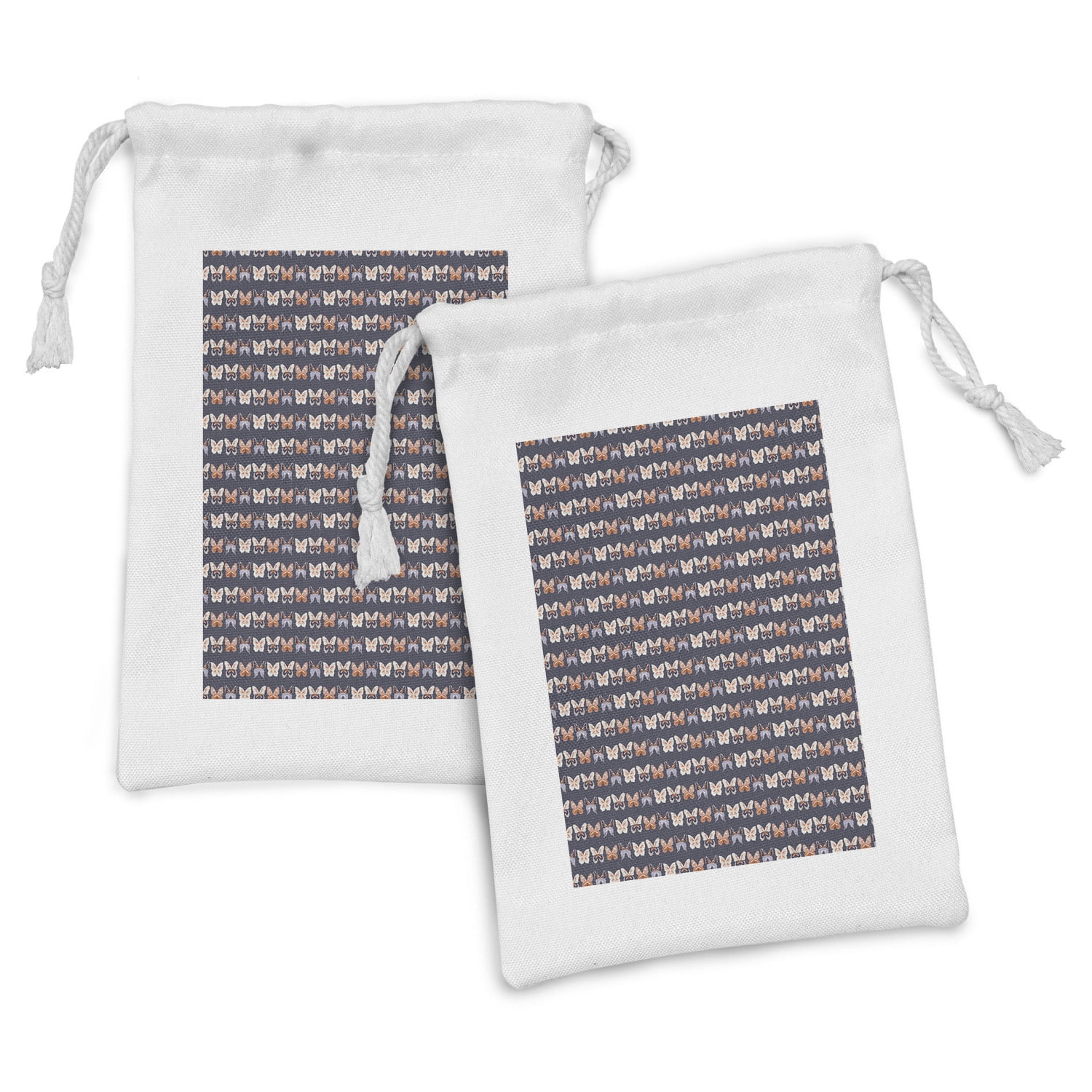 Insects Fabric Pouch Set of 2, Illustration of Various Types of ...