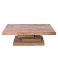 GDF Studio 47.6" Rustic Rectangular Coffee Table with Block Pedestal ...