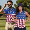 Aplkyhs Matching Couple Sport Shirts American Flag Heart Argyle ...