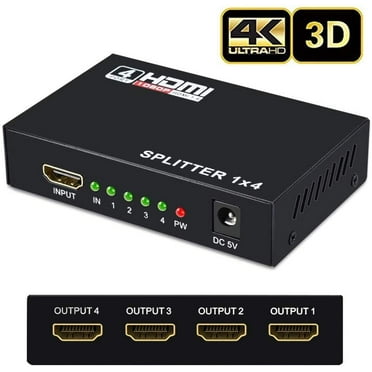 HDMI Splitter 1X4 4 Port Hub Repeater Amplifier 3D 4K x 2K 1 in 4 out ...