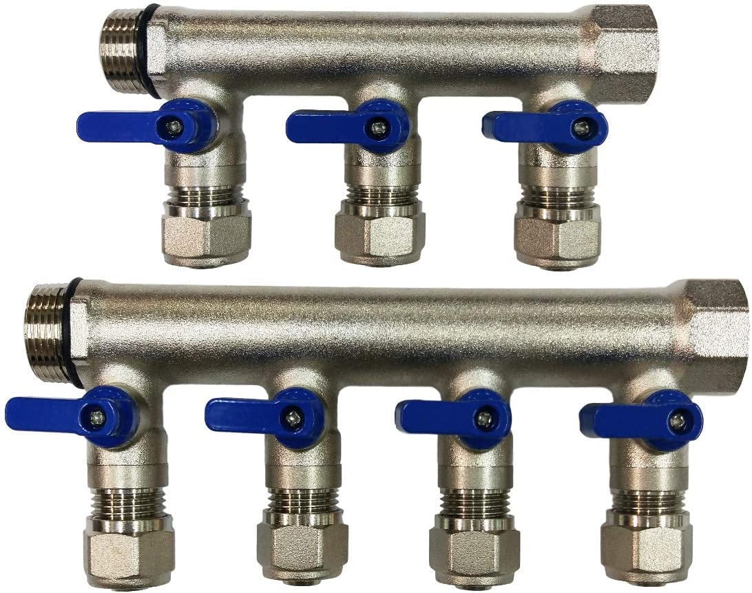 DMNI 7 Loop Port Ball Valve Brass - Pex Manifold - 3/4" NPT Thread ...