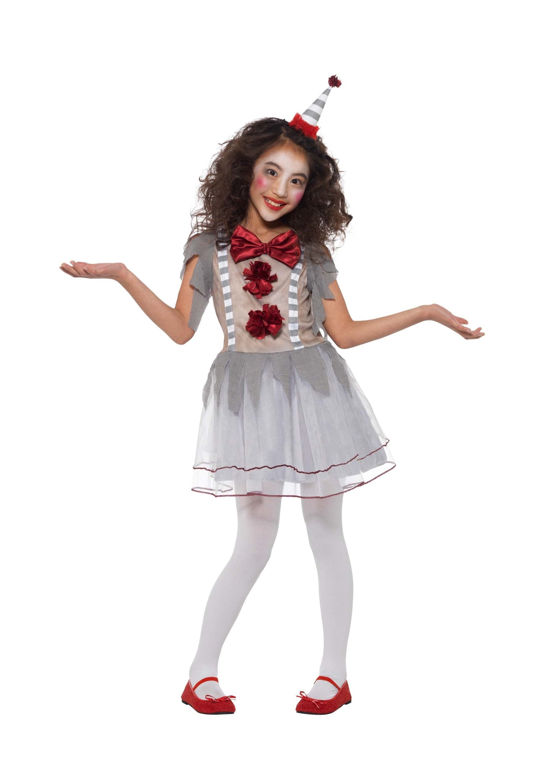 Smiffys Vintage Clown Girl's Halloween Fancy-Dress Costume for Child, M ...