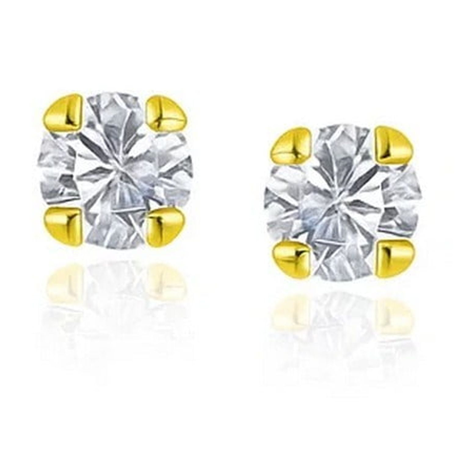 Click here for Zawadee 14k Yellow Gold Stud Earrings With Faceted... prices