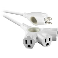 QVS 15ft Three Angle Outlet 3-Prong Power Extension Cord - Walmart.com