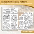 4 Sheets 11.6x8.2 Inch Stick and Stitch Embroidery Patterns Non-woven ...