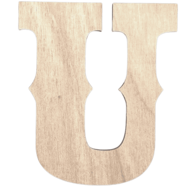 Krafty Supply 5" Tall Western Block - Birch Letter U | 1/4" Thick Birch ...