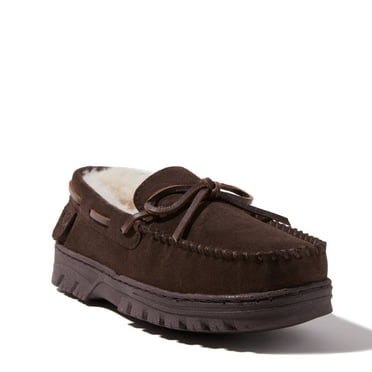 George Men's Genuine Suede Moccasin Slippers - Walmart.com